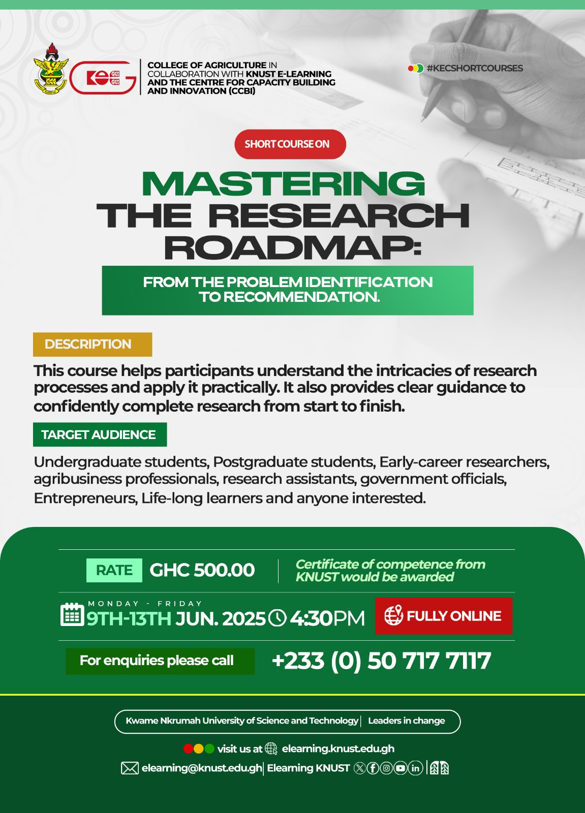 Online shortcourse updated | Elearning, KNUST